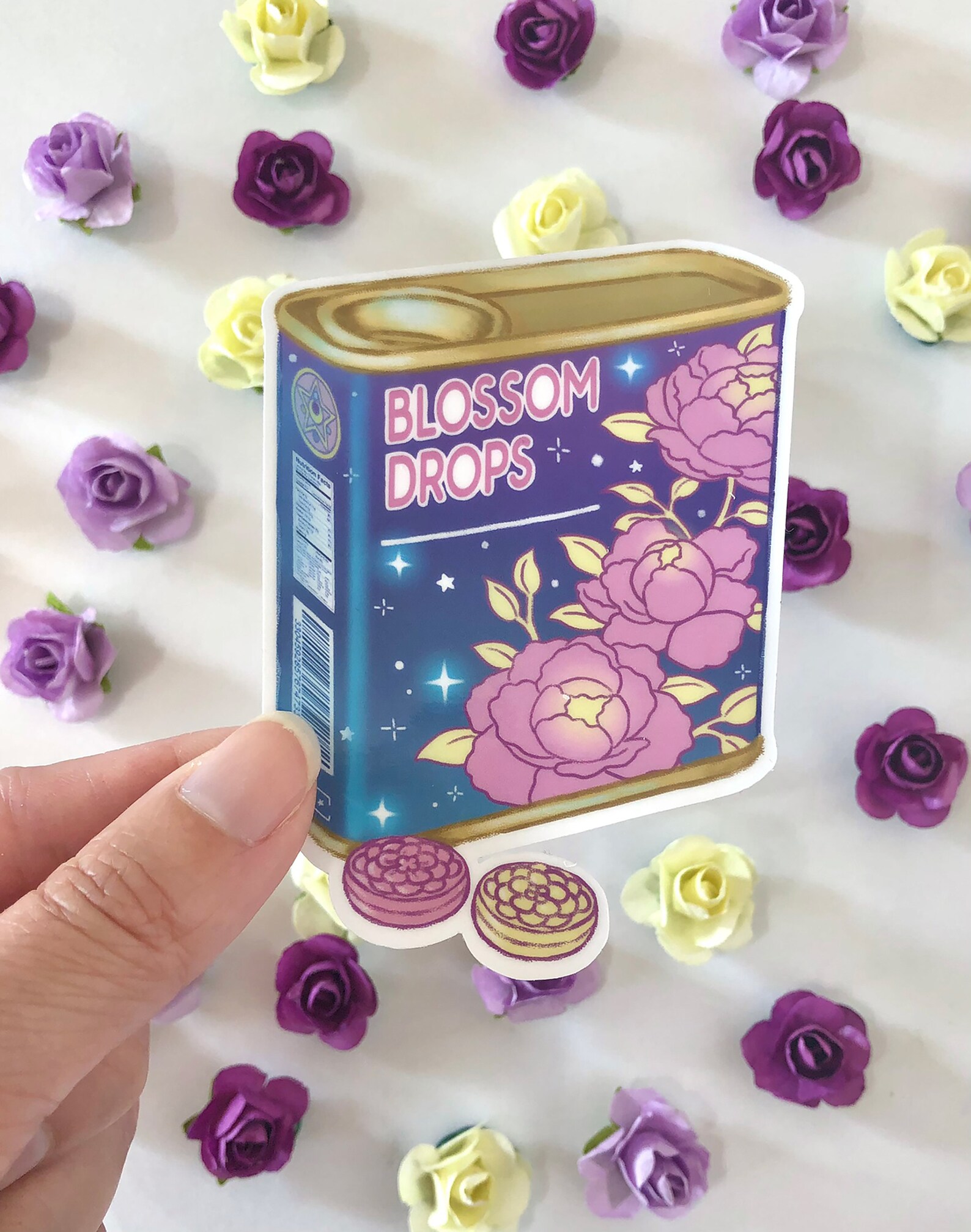 Celestial Snacks Gloss Vinyl Sticker, Floral Milk Carton Sticker, Space ...