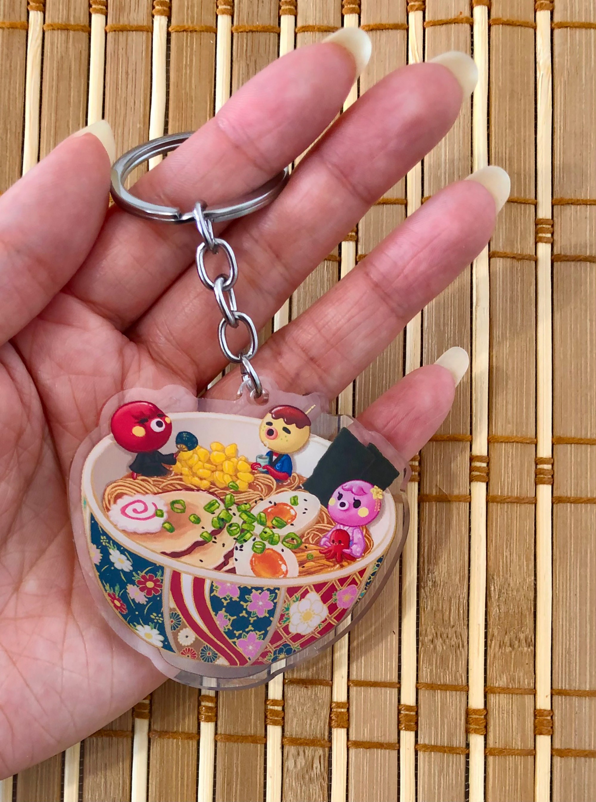 Octopus Ramen Bowl Acrylic Charm Keychain Japanese Noodles - Etsy