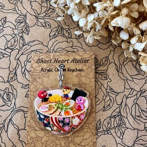 Octopus Ramen Bowl Acrylic Charm Keychain, Japanese Noodles Keyring ...
