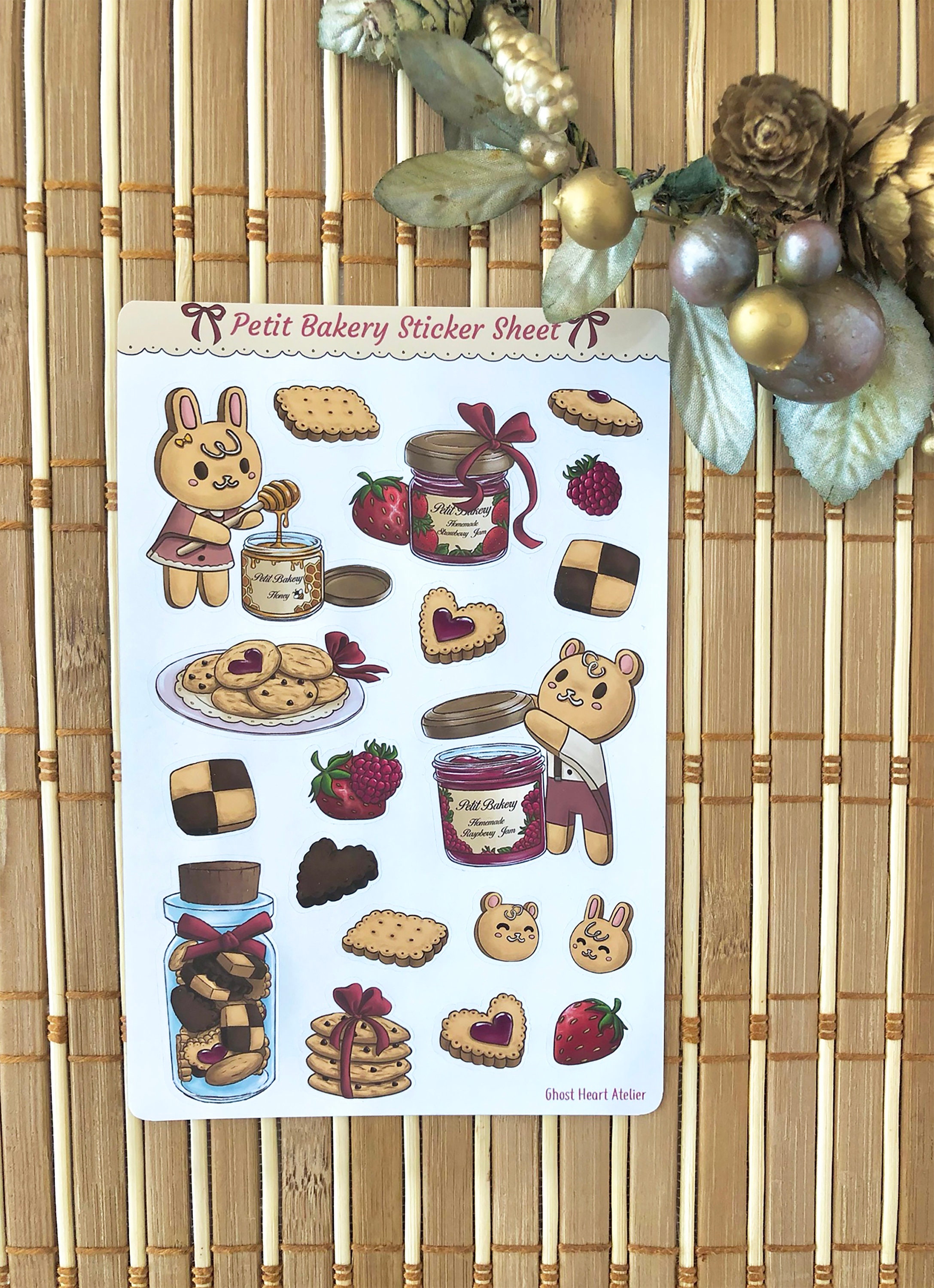 Cute Cottagecore Bakery Sticker Sheet, Kawaii Baked Goods Decal, Cookie ...