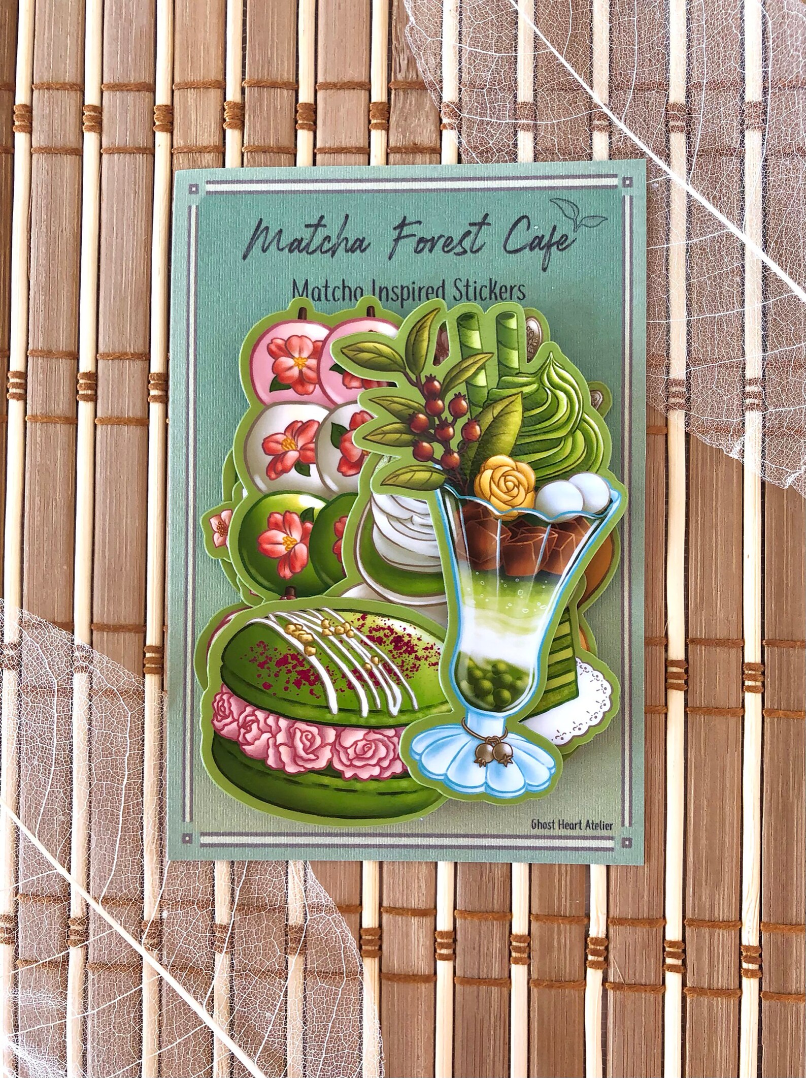 Matcha Dessert Sticker Set of 10, Green Tea Food Vinyl Art Decal ...