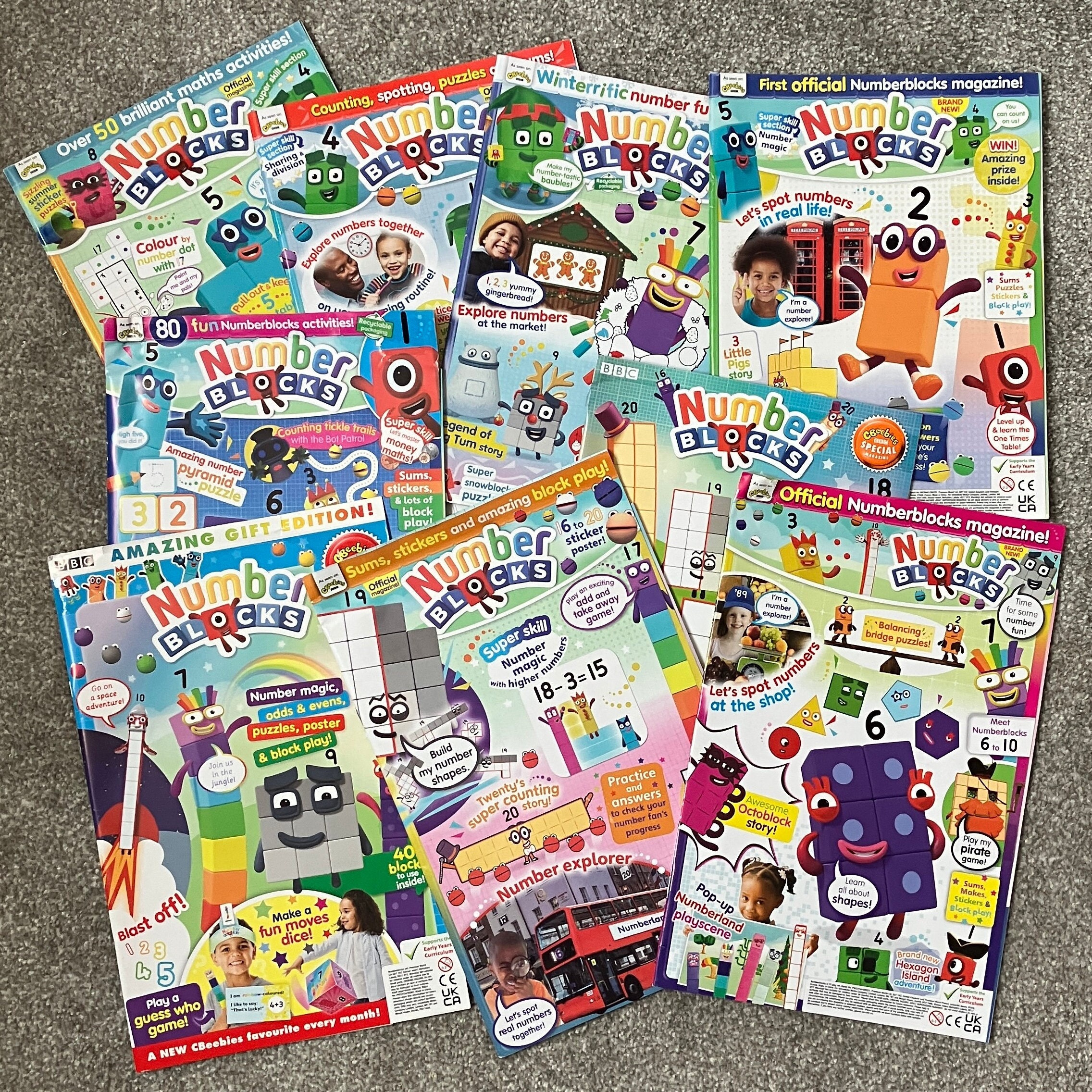 4x Number Blocks Educational Magazines With Stickers Numberblocks ...