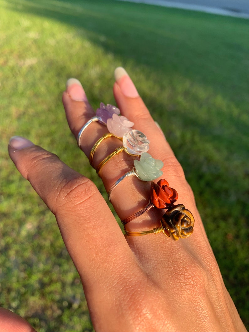 Red Jasper Rose Ring - Etsy