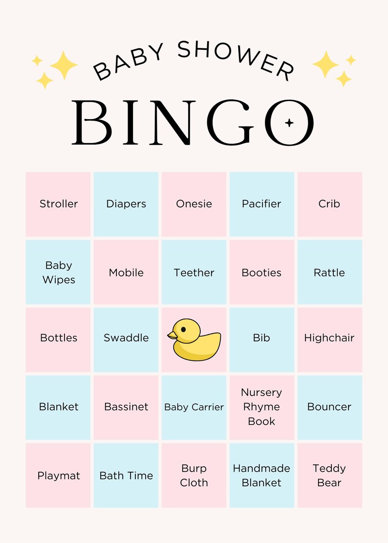 Baby Shower Bingo - Etsy
