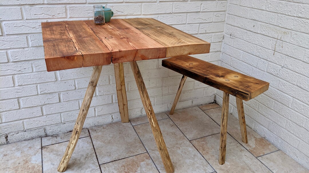 Cafe Table Made From Reclaimed and Coppice Wood - Etsy