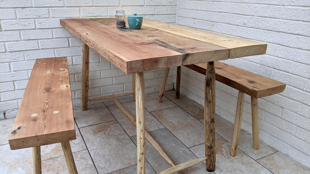 Coppice and Reclaimed Wood Table - Etsy