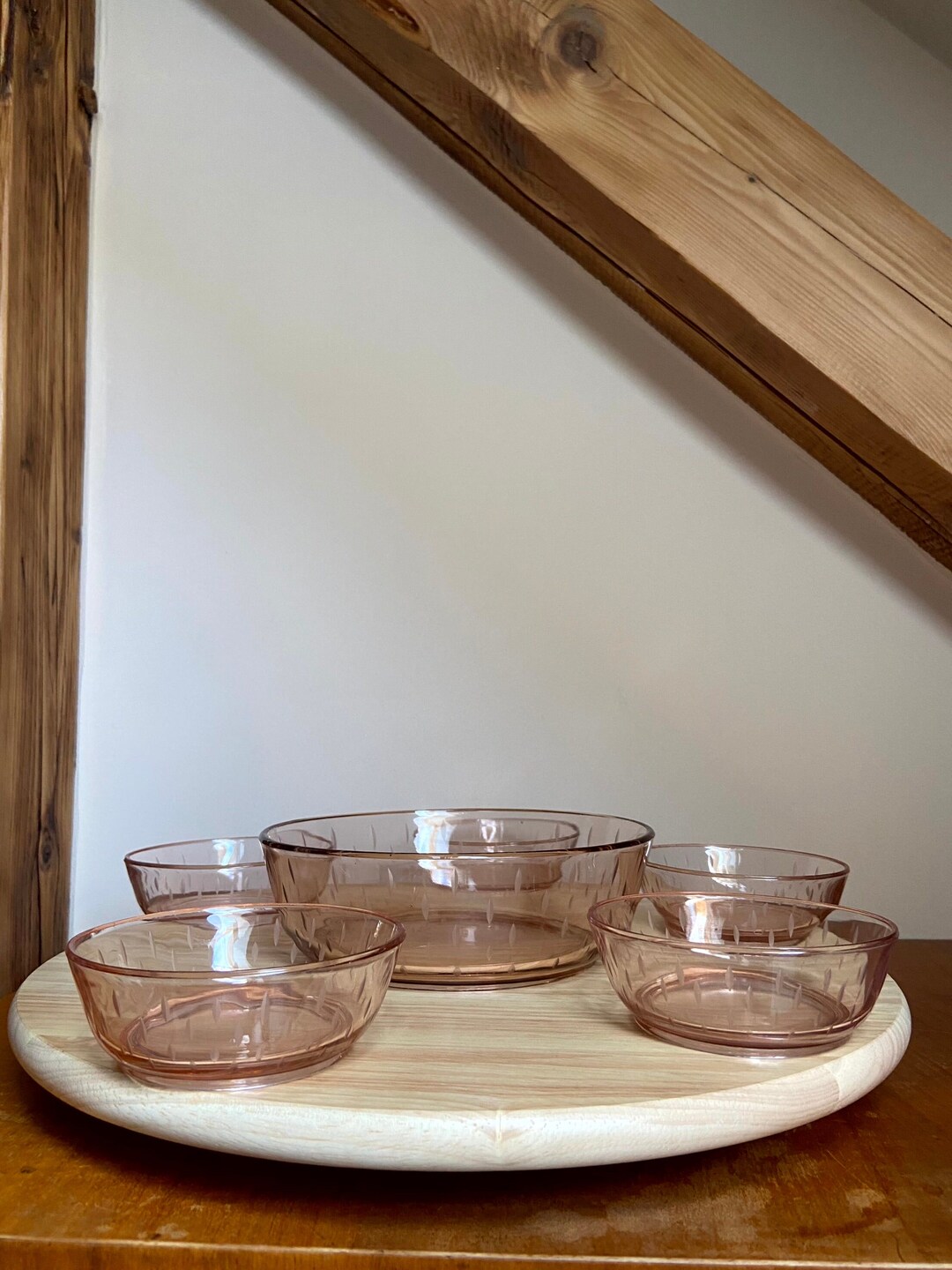 Art. 159 - Vintage - 6 Pieces. Compote Set - Rosalin Glass - Etsy