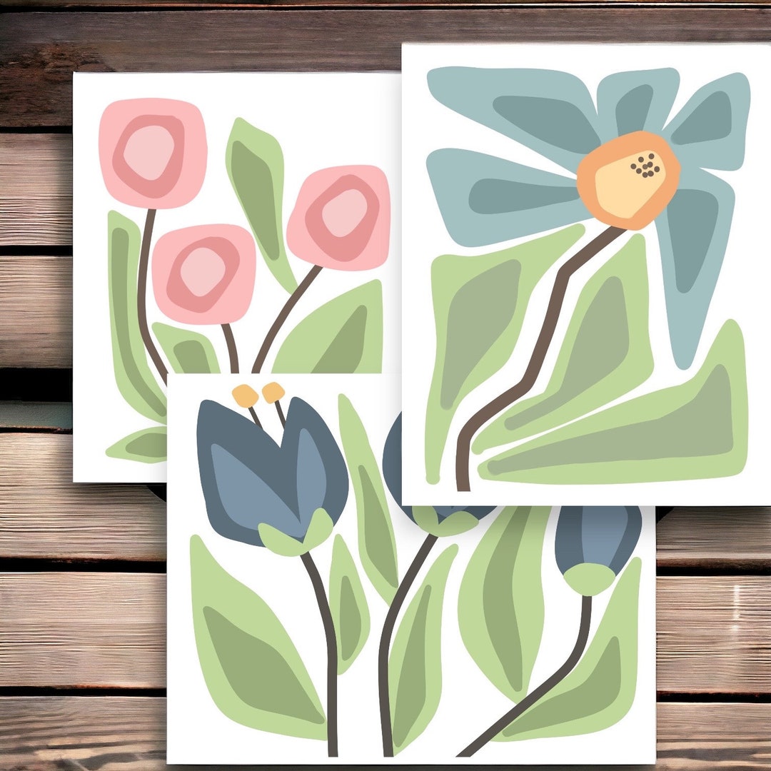 Whimsical Note Cards, Floral, Gift for Mom, Sister, Friend, Co-worker ...
