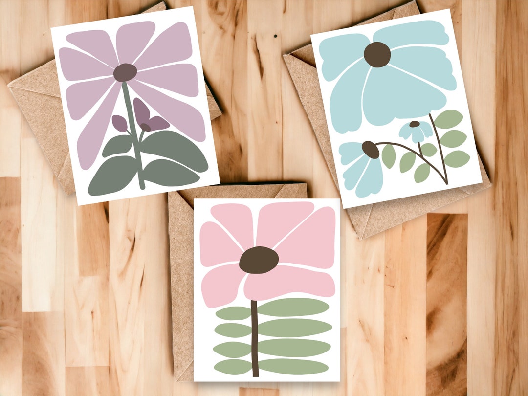 Whimsical Note Cards, Floral, Gift for Mom, Sister, Friend, Co-worker ...