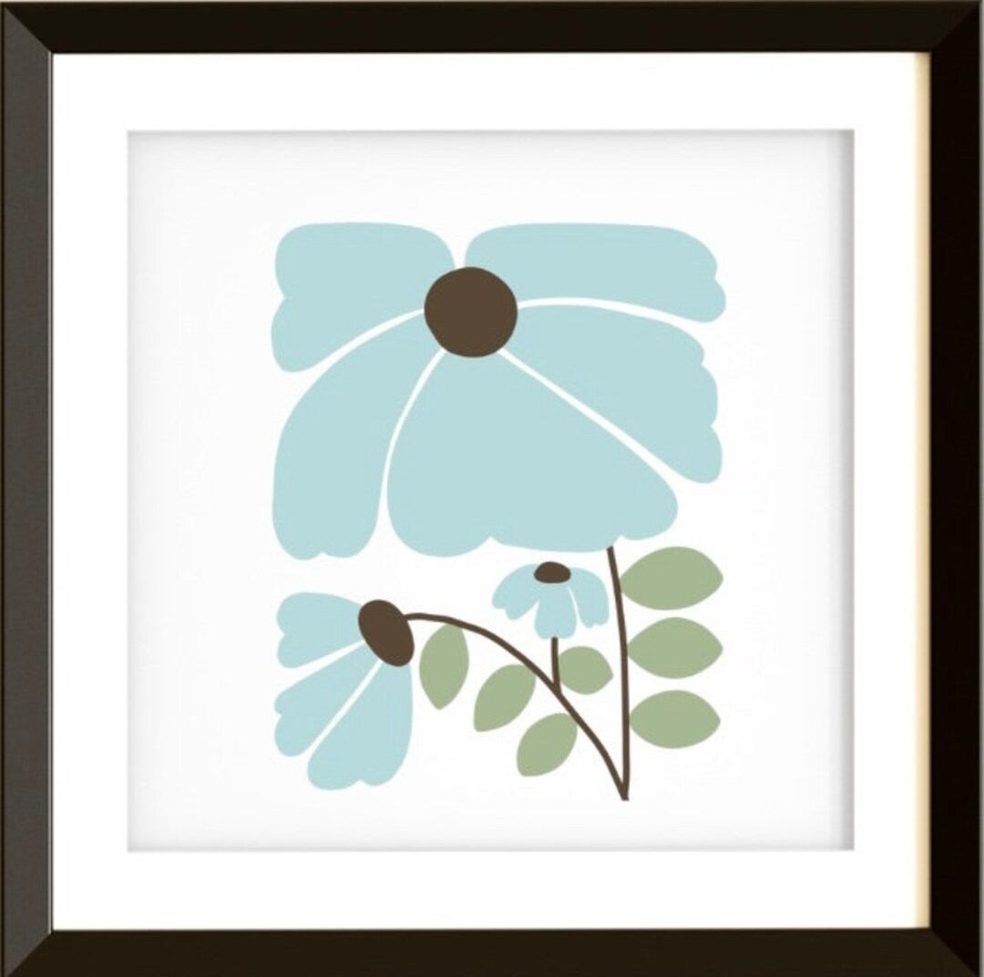 Whimsy, Floral Prints Gifts Baby Shower Baby Blue - Etsy