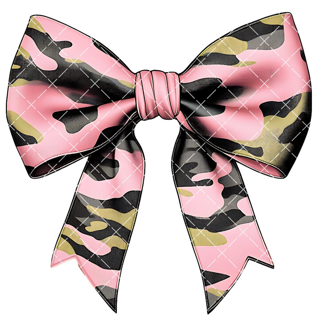 Pink Camo Bow Png Camo Ribbon Bow Girls Camo Bow Camo Bow Design Camo ...