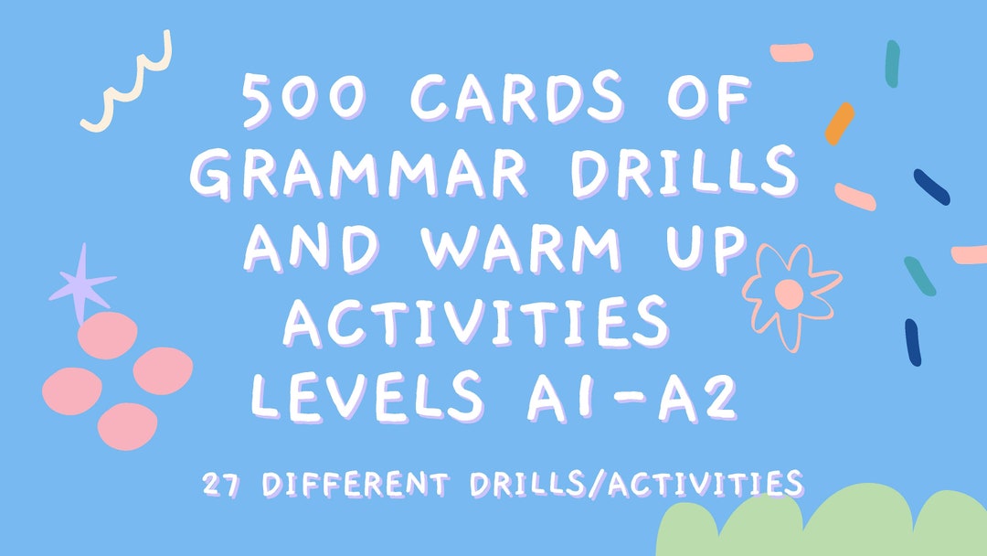500 Cards/esl/word Games/ Grammar Drills/warmups/digital Download ...
