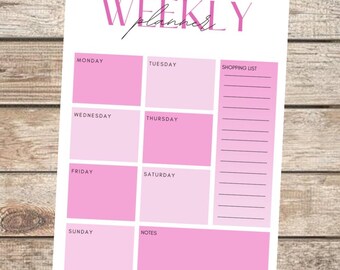 Daily Planner Template - Pink - Etsy