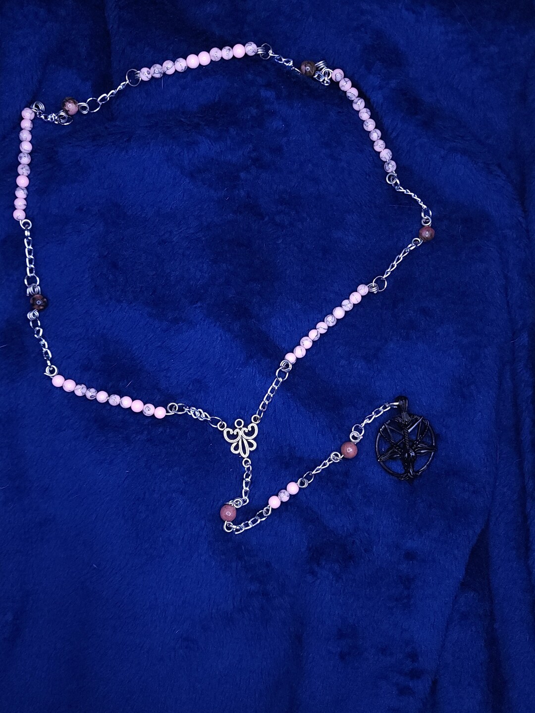 Black and Pink Baphomet Unholy Rosary - Etsy