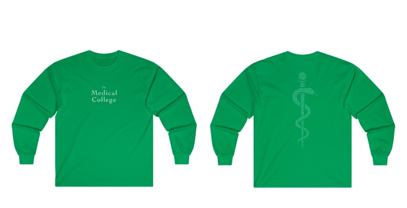 The Medical College Hippocratic Oath & Rod of Asclepius Long Sleeve T ...