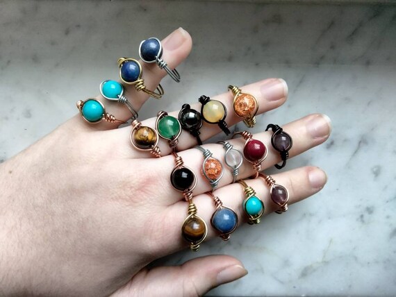 Percy Jackson Character Inspired Wire-wrapped Rings Sizes - Etsy