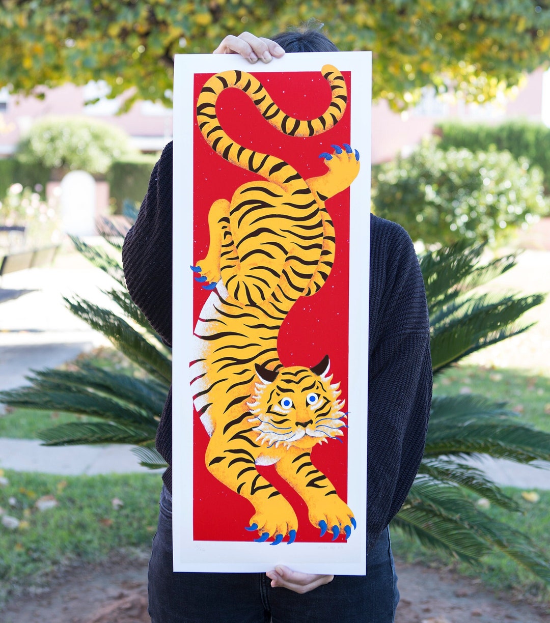 Tiger Screenprint, Tiger Screenprint Extinct Animal - Etsy
