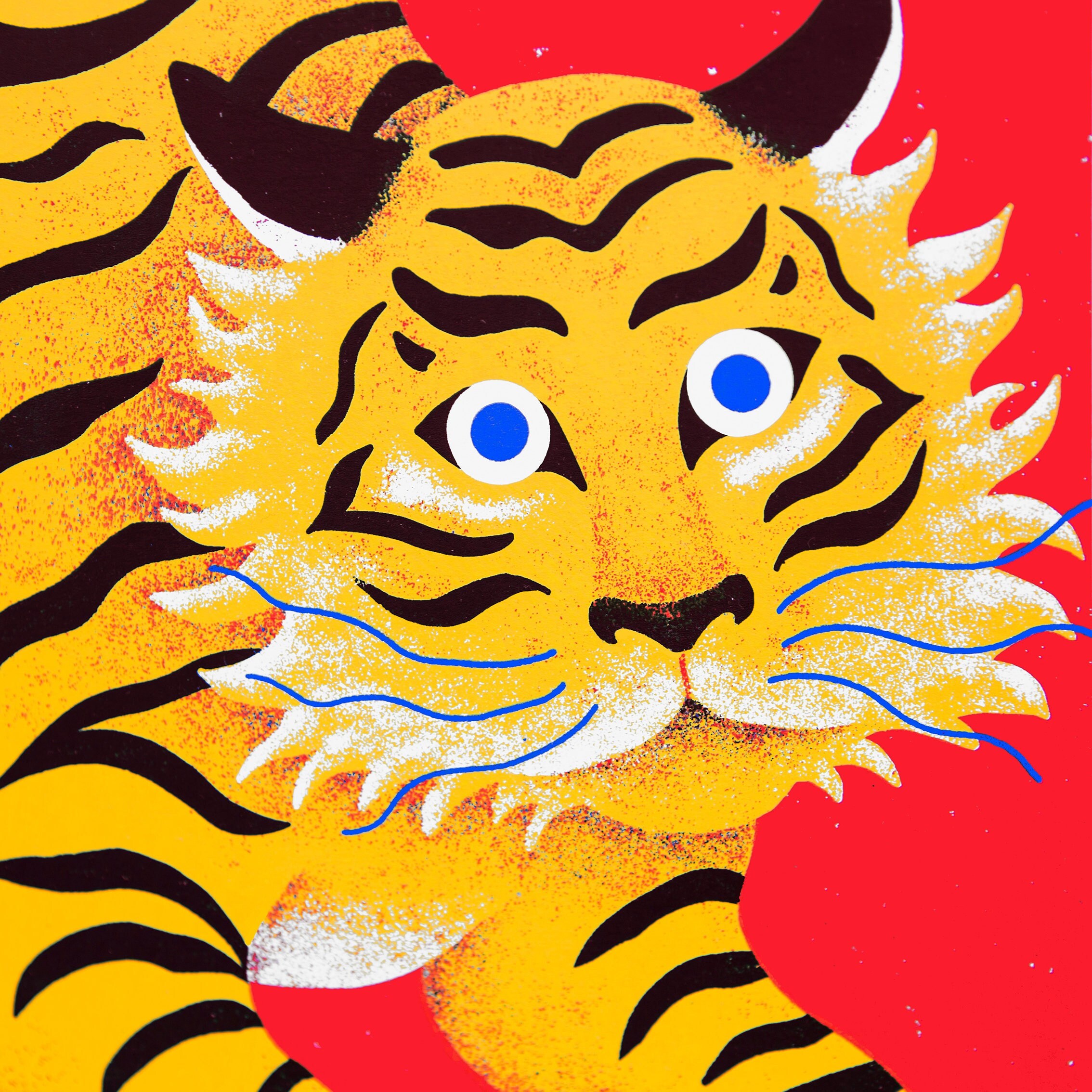 Tiger Screenprint, Tiger Screenprint Extinct Animal - Etsy