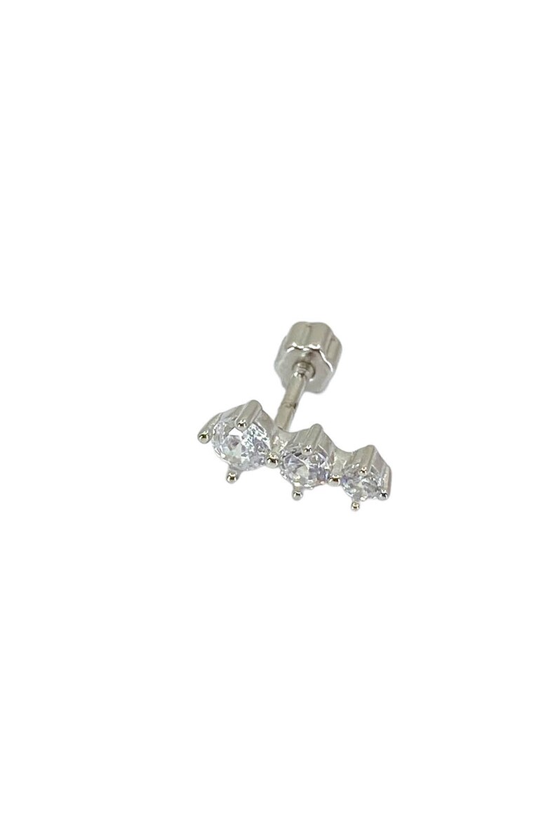Three Baguette C Shape Piercing,tria Piercing,different Color Zirconia ...