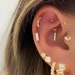 Three Baguette C Shape Piercing,tria Piercing,different Color Zirconia ...