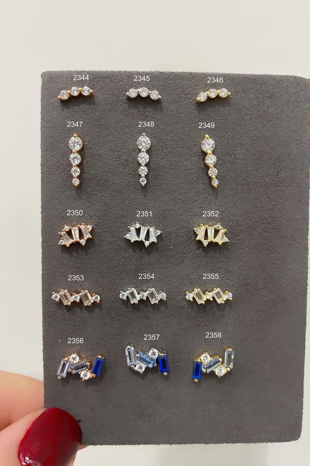 Royal Blue Aquamarine Piercing,baguette,mix Line up Helix Piercing ...