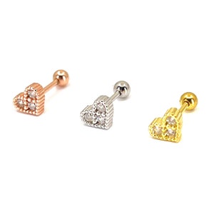 Minimalist Heart Shaped Piercing,love Piercing,mini Heart Stud Earrings ...