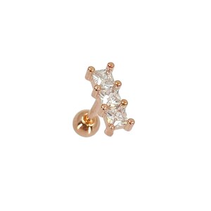 Three Baguette C Shape Piercing,tria Piercing,different Color Zirconia ...