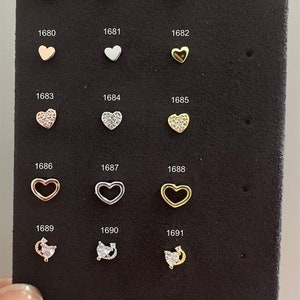 Minimalist Heart Shaped Piercing,love Piercing,mini Heart Stud Earrings ...