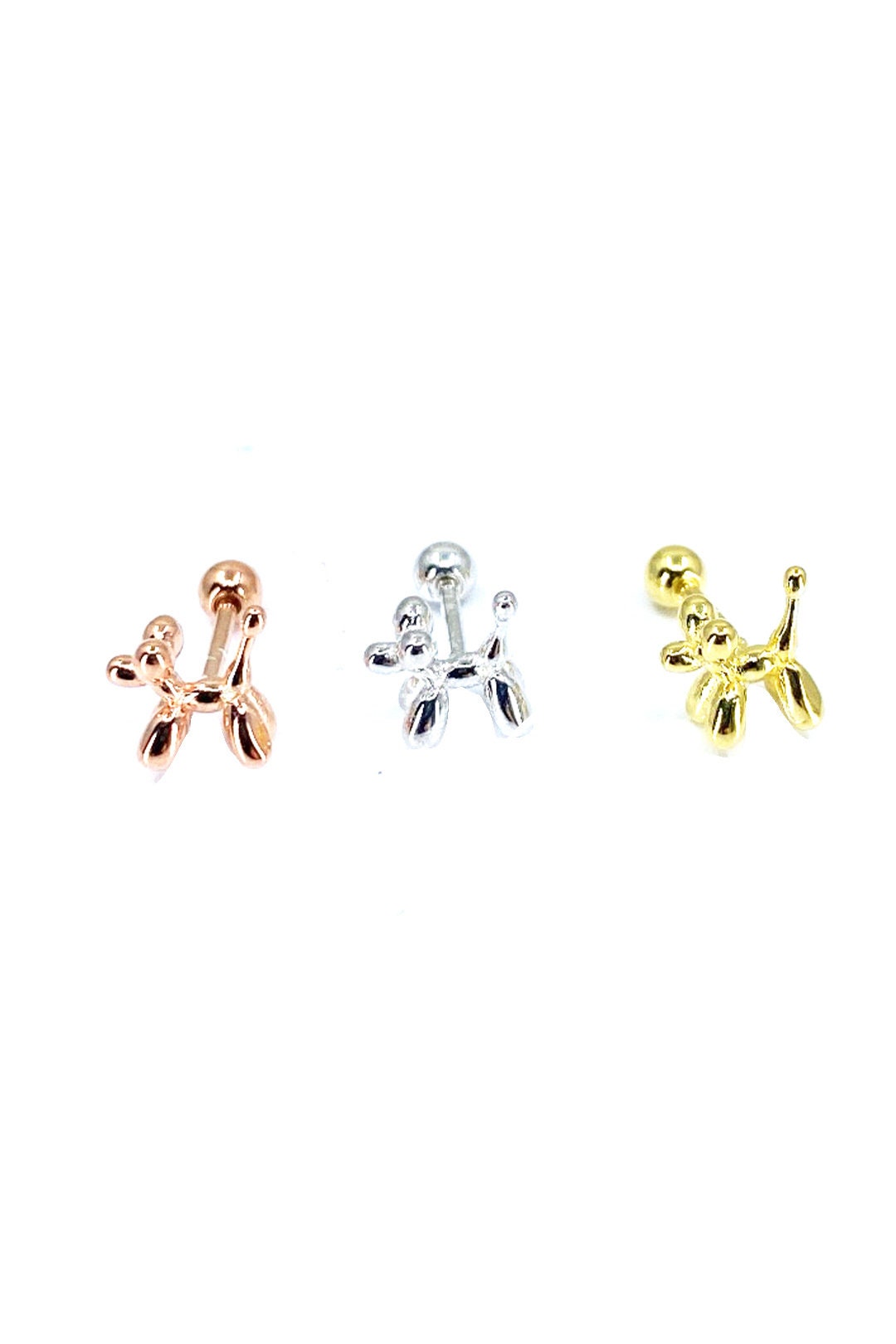 Balloon Dog Piercing,dog Piercing Stud Earrings,helix Piercing,screw ...
