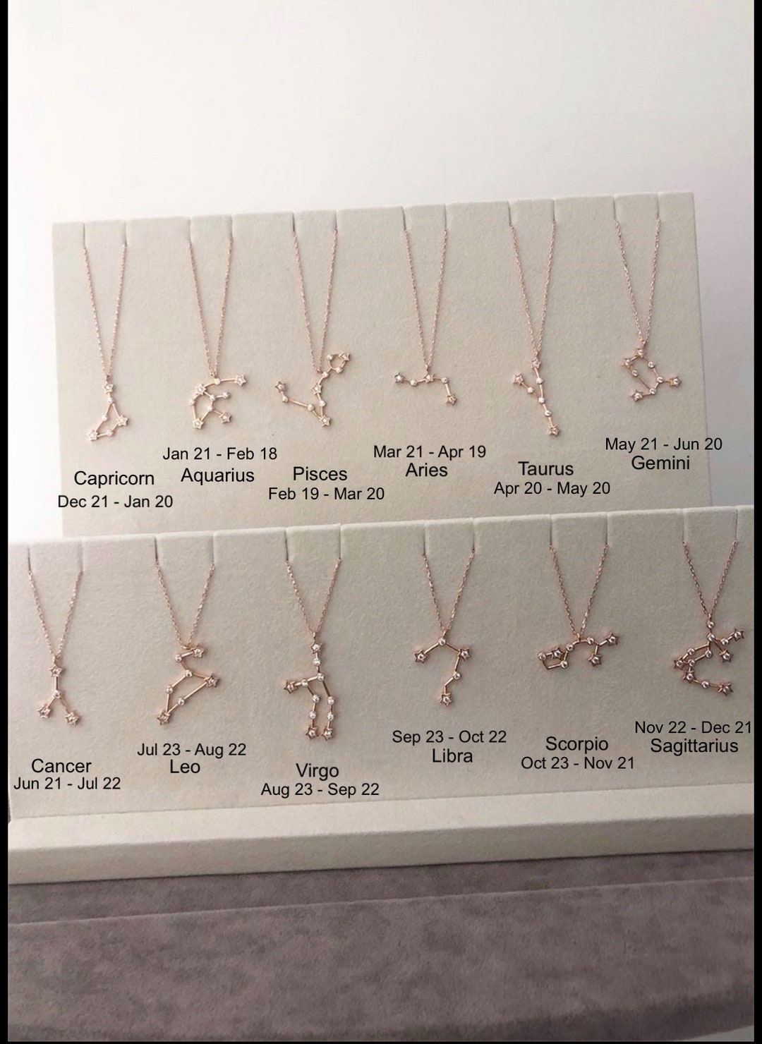 Personalize Gift Zodiac Necklace Horoscope Constellation Star Sign ...