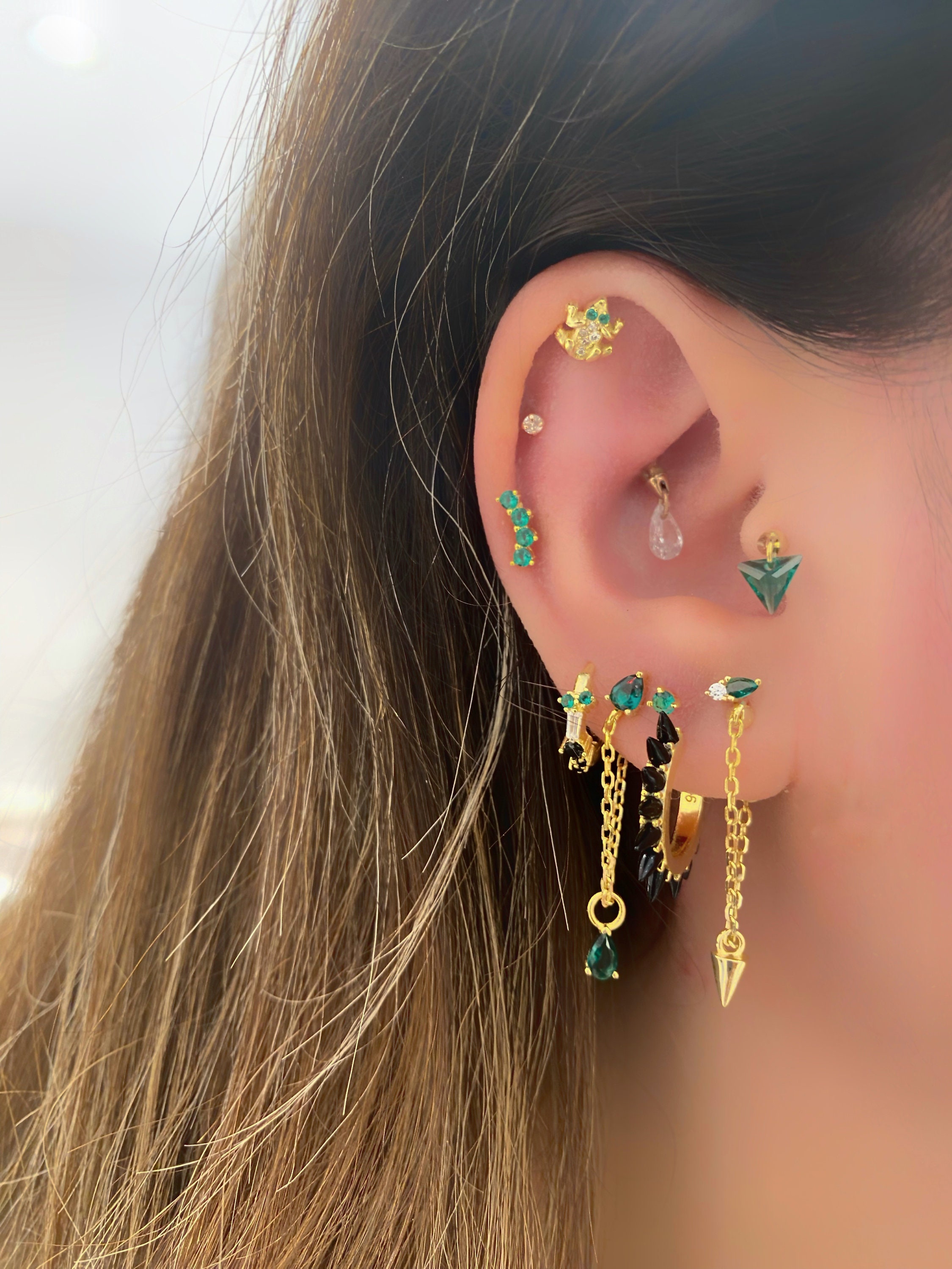Frog Piercing,owl Piercing,fish Stud Earrings,helix Piercing,screw Back ...