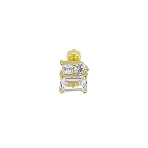 Three Baguette C Shape Piercing,tria Piercing,different Color Zirconia ...
