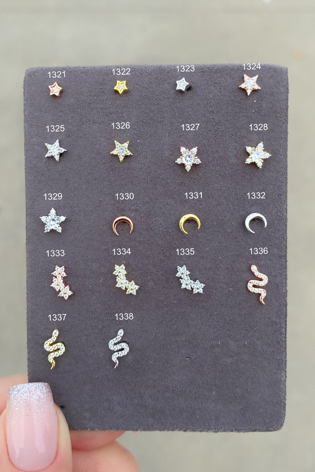 Snake Piercing,mini Star Piercing,crescent Piercing, Threaded Stud ...