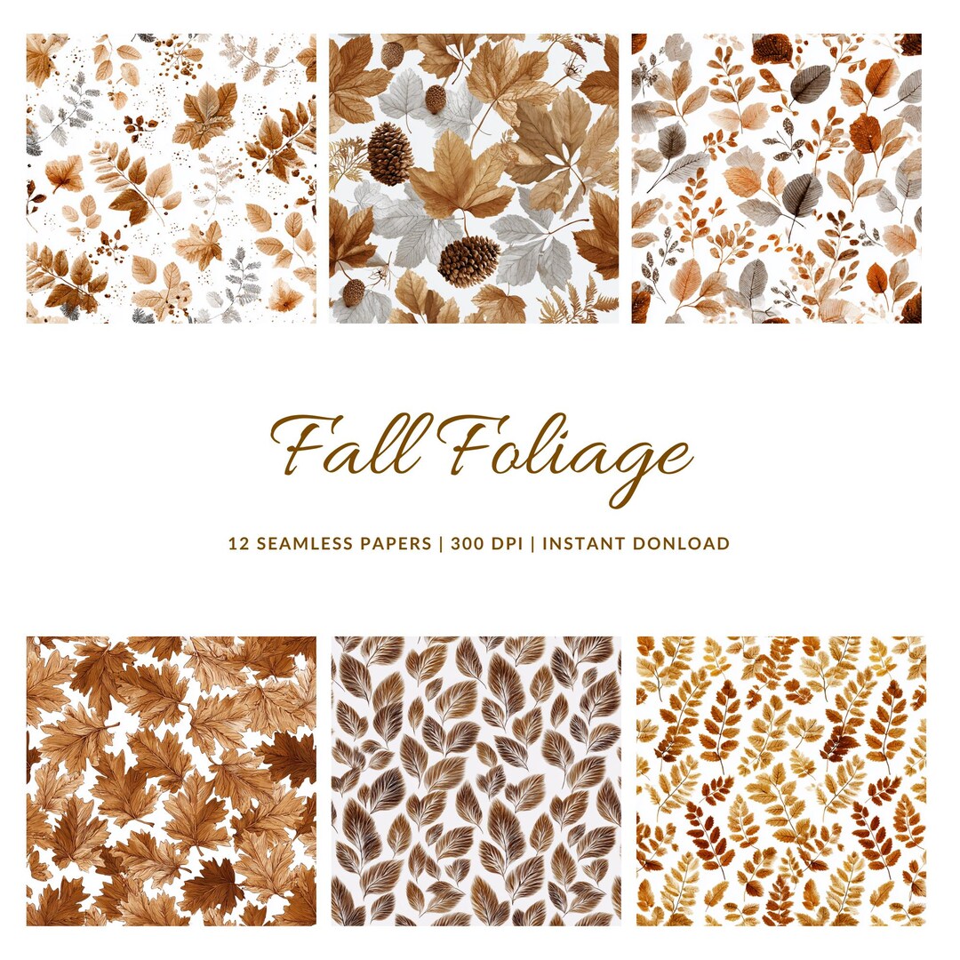 Fall Foliage Digital Paper Pack - Etsy