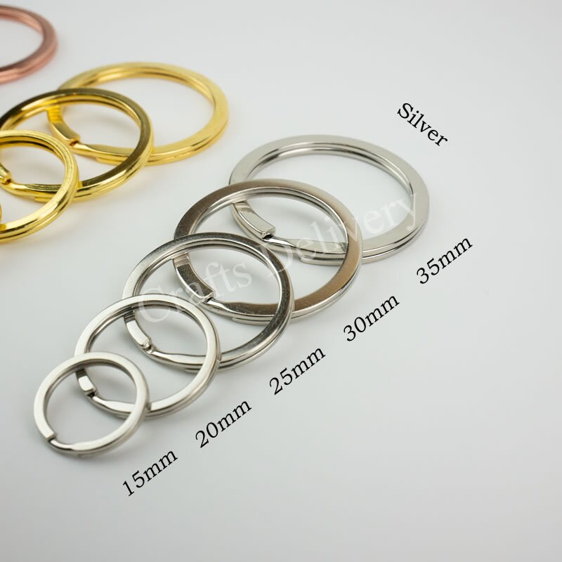 10 Flat Key Rings Rose Gold Gun Black Antique Brass Bronze Gunmetal ...