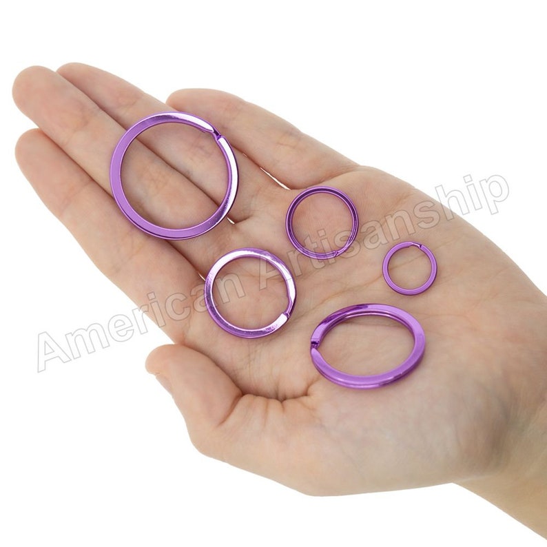 Key Rings Flat Split Ring Double Loop Keychain Metal Plating Vibrant ...