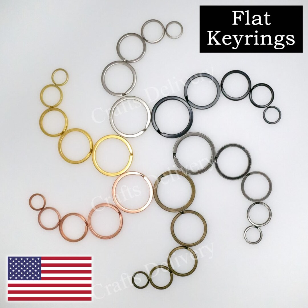 20 Flat Key Rings Rose Gold Gun Black Antique Brass Bronze Gunmetal ...