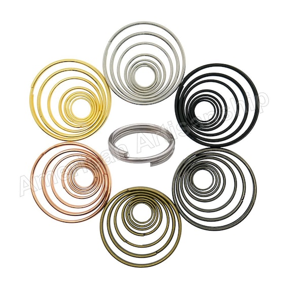 Round Split Ring Small to Large Double Loop Key Rings Keychain - Etsy