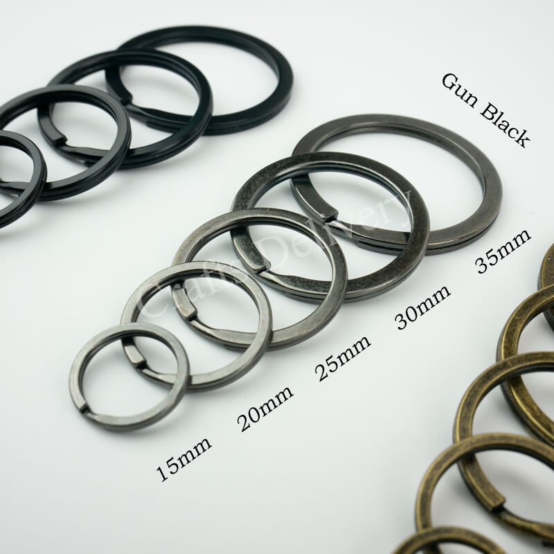 10 Flat Key Rings Rose Gold Gun Black Antique Brass Bronze Gunmetal ...