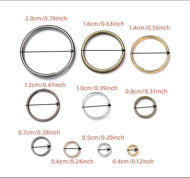 5mm Round Split Ring Double Loop Key Rings Keychain Rustproof Metal - Etsy