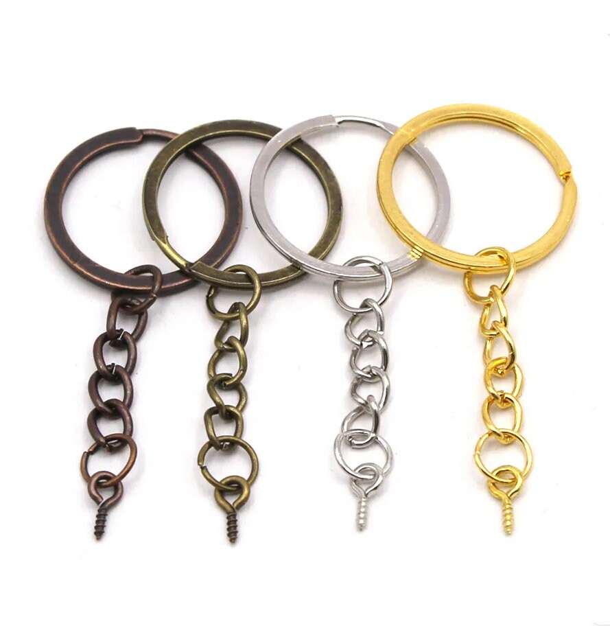 Keychain Flat Rings Split Jump Rings Screw Eye Pins Screws Crafts ...