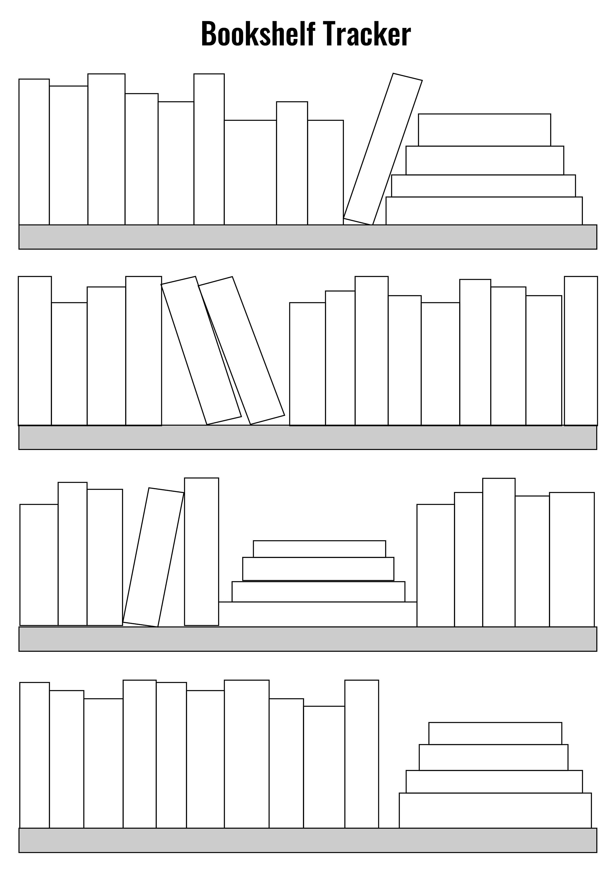 Downloadable Bookshelf Reading Tracker - Etsy