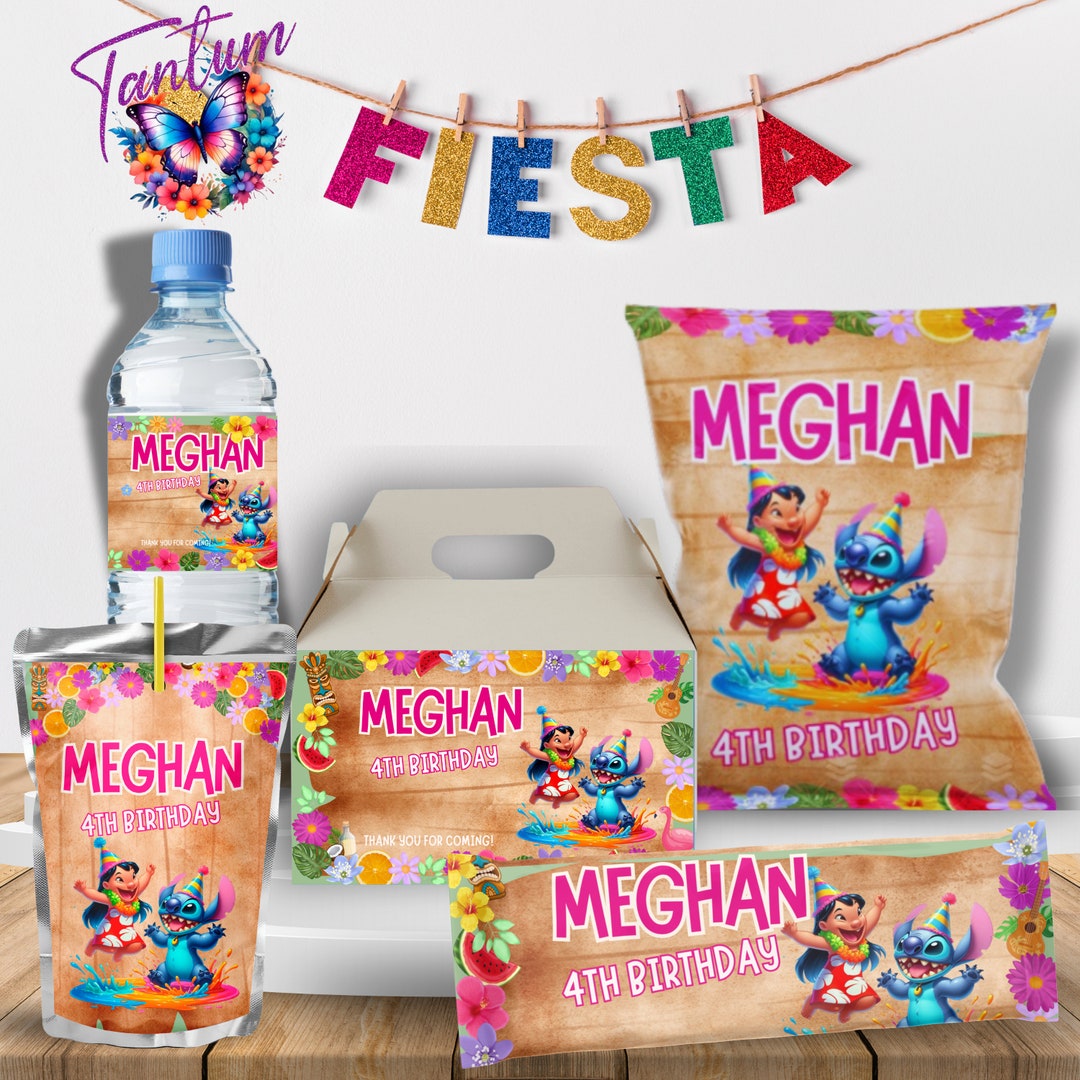 Editable Lilo and Stitch Party Pack, Lilo and Stitch Potato Chip Bag ...