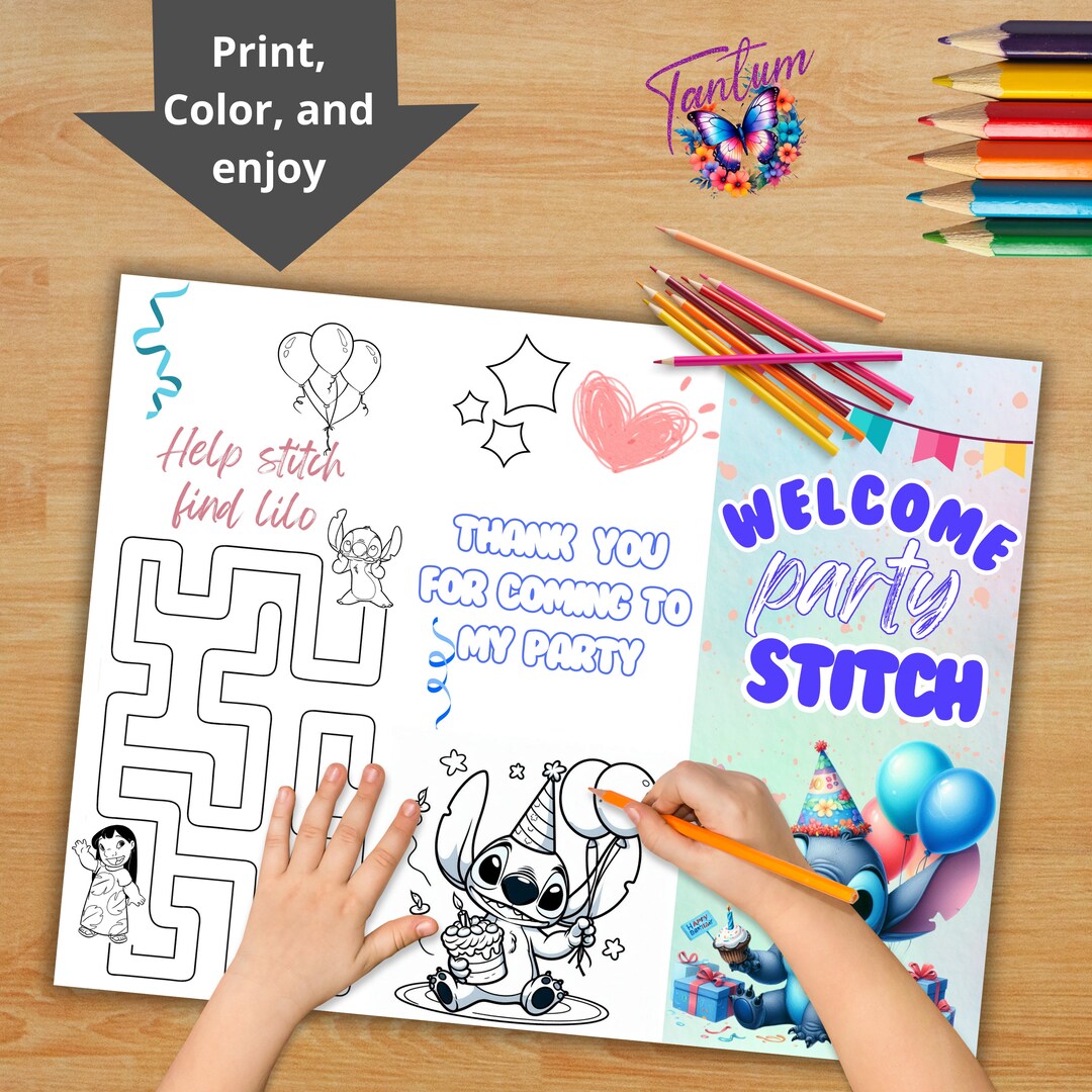 Printable Stitch Activity Sheet, Stitch Trifold, Stitch Coloring Page ...