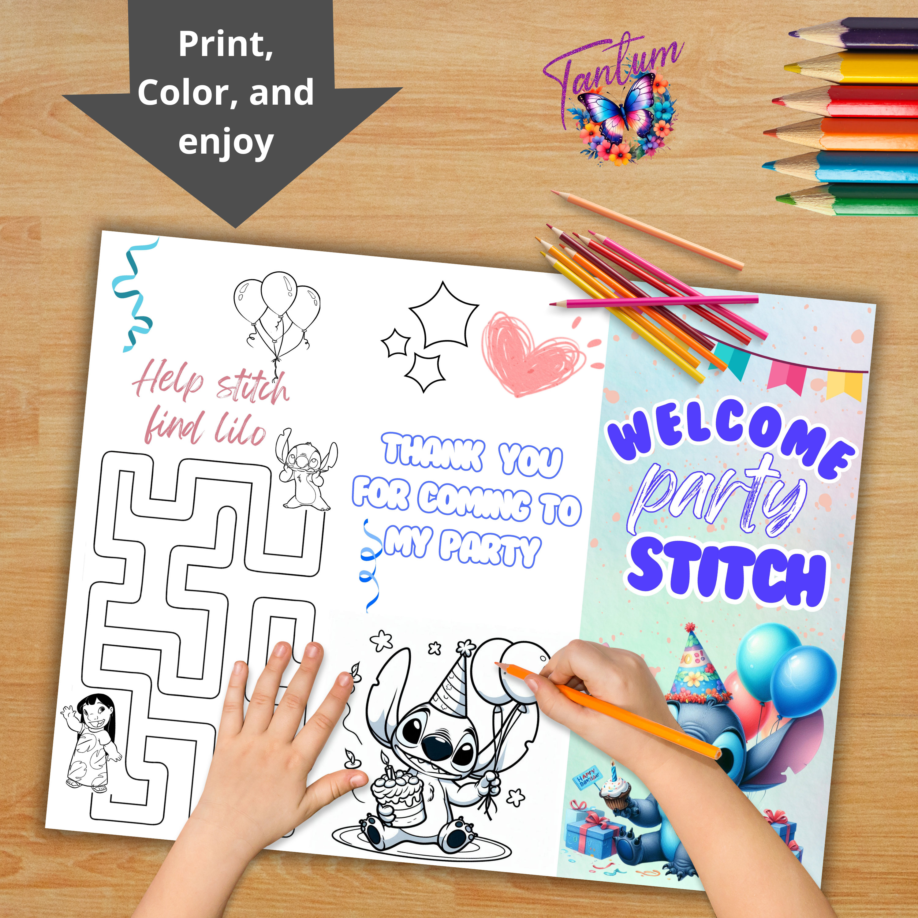 Printable Stitch Activity Sheet, Stitch Trifold, Stitch Coloring Page ...