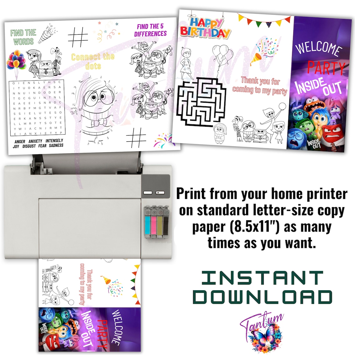 Printable Inside Out Activity Sheet, Inside Out Coloring Page, Kids ...