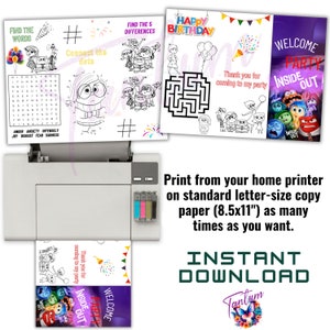 Printable Inside Out Activity Sheet, Inside Out Coloring Page, Kids ...
