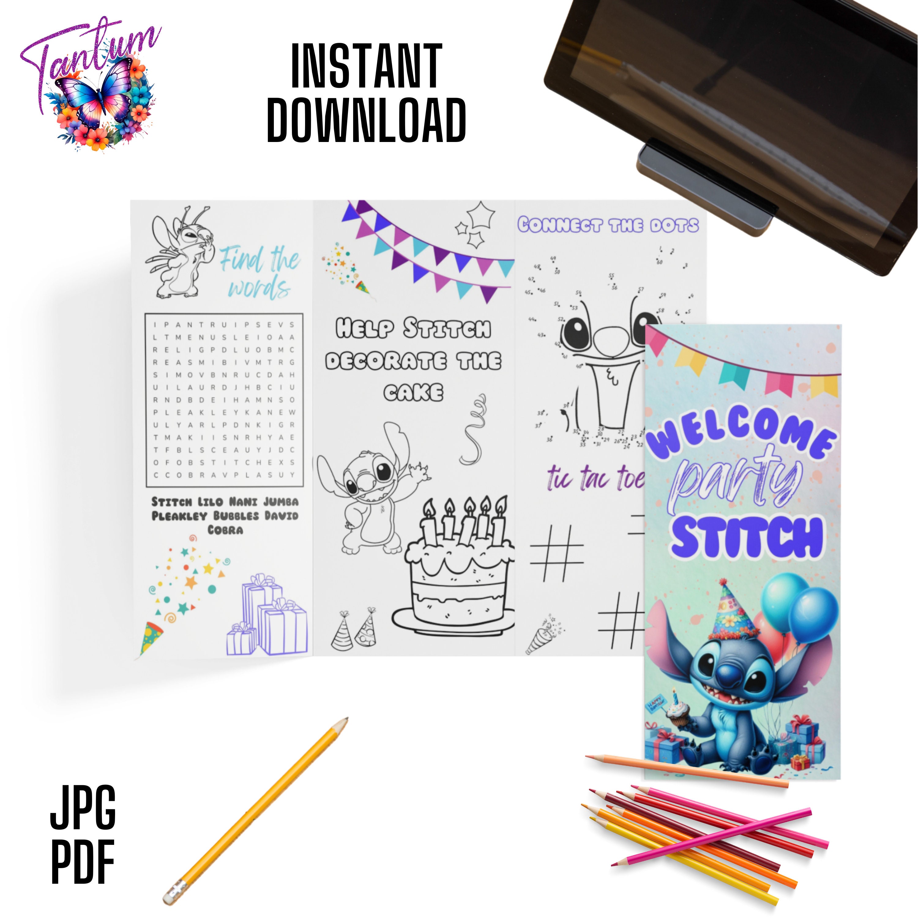 Printable Stitch Activity Sheet, Stitch Trifold, Stitch Coloring Page ...