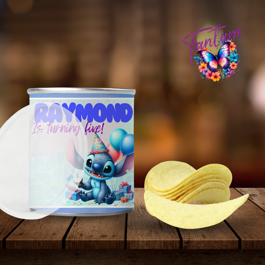 Stitch Potato Chips Can Label, Potato Chips Can Wrapper, Editable ...