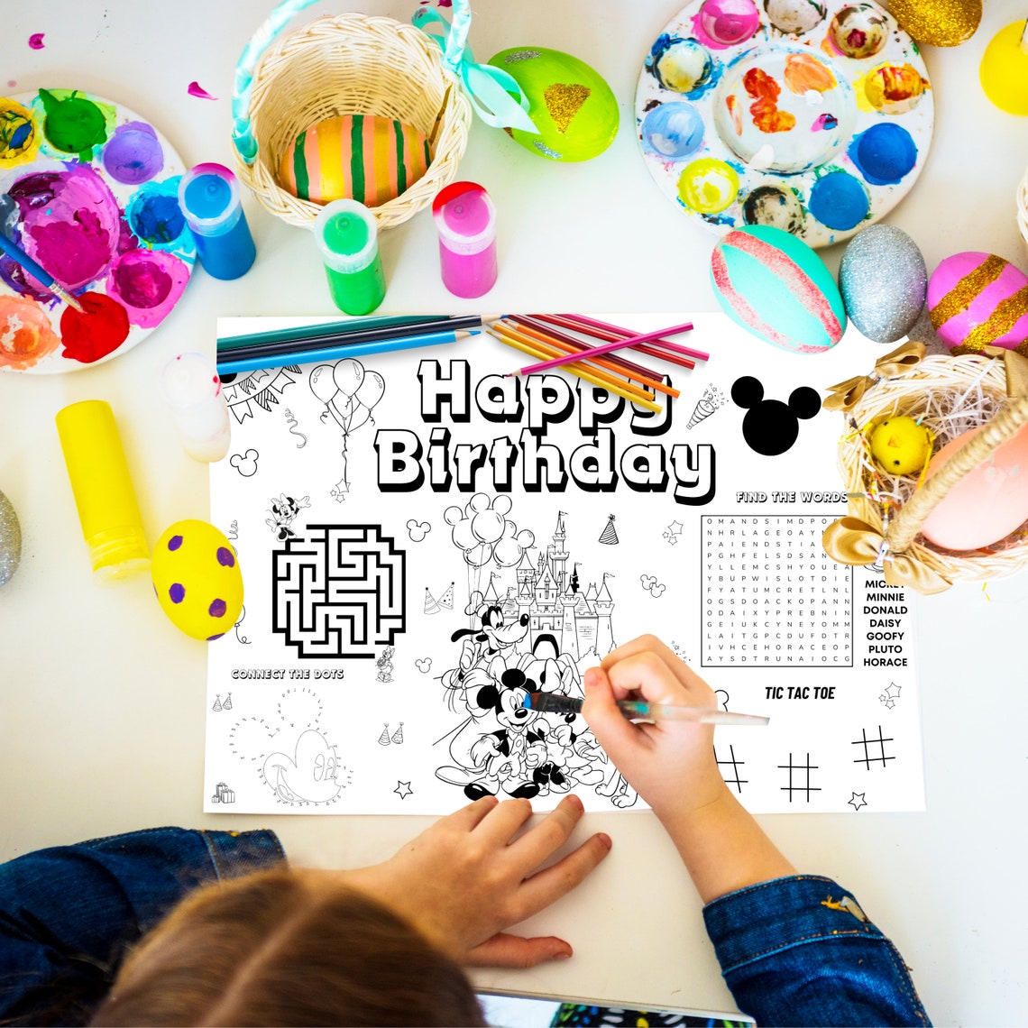 Mickey Mouse Club House Birthday Placematmickey Clubhouse Partycoloring ...